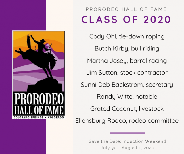 Class of 2020 Announced - ProRodeo Hall of Fame and Museum of the ...