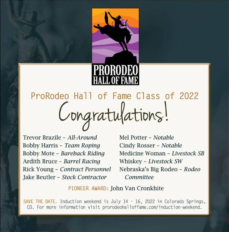 ProRodeo Hall of Fame Class of 2022 Announced - ProRodeo Hall of Fame ...