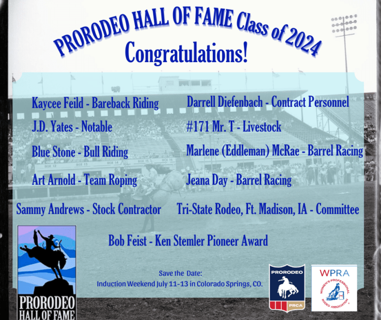 ProRodeo Hall of Fame Announces 2024 Inductees - ProRodeo Hall of Fame ...